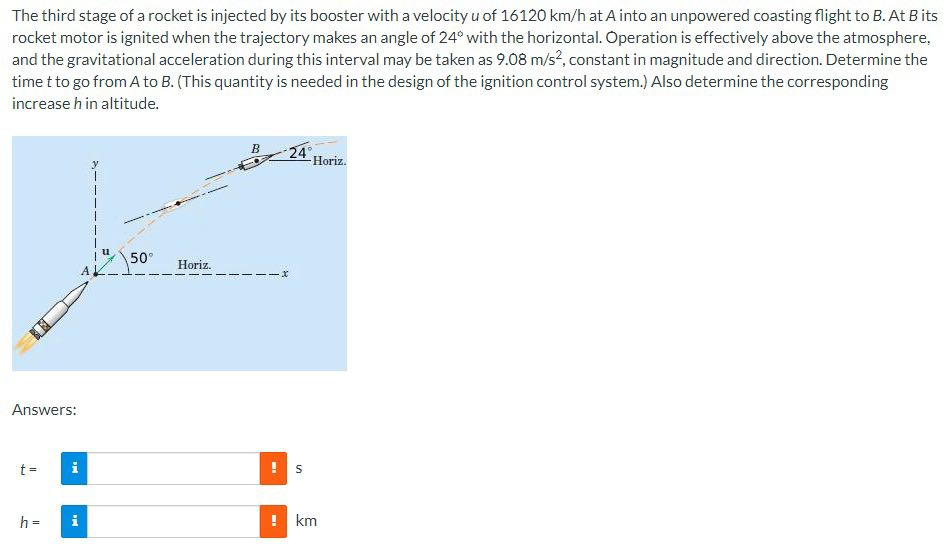Solved The third stage of a rocket is injected by its | Chegg.com