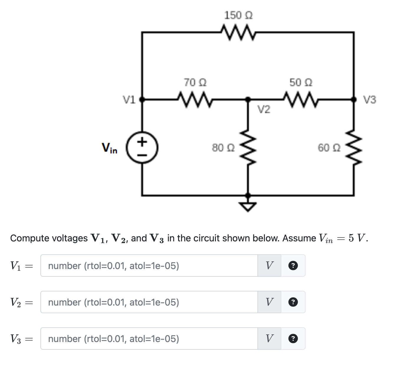 Solved Compute voltages V1,V2, and V3 in the circuit shown | Chegg.com