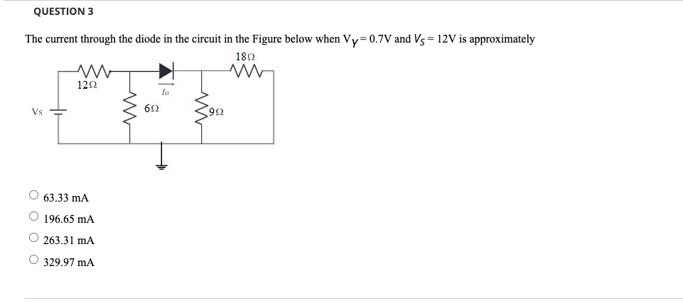 Solved The current through the diode in the circuit in the | Chegg.com