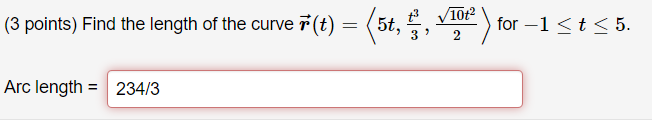 Solved (3 points) Find the length of the curve | Chegg.com