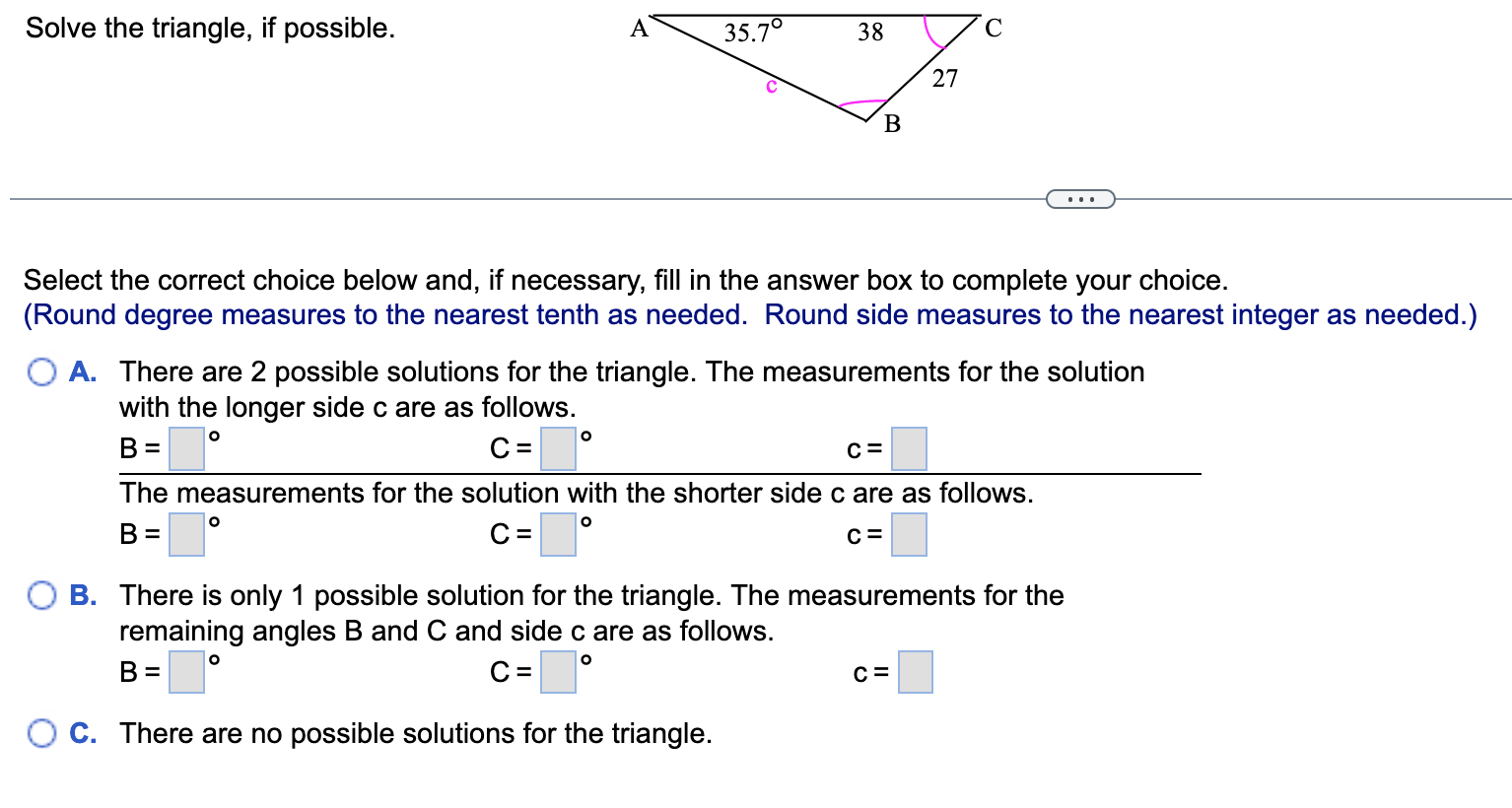 Solved Select the correct choice below and, if necessary, | Chegg.com