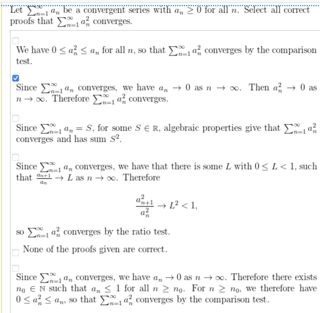 Solved n. "Let man be a convergent series with an > for all | Chegg.com