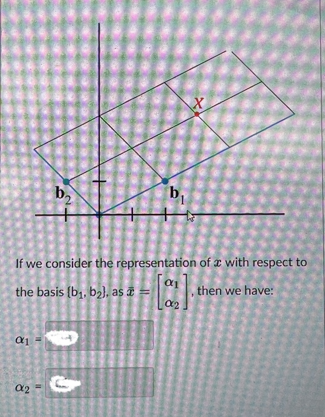 Solved If we consider the representation of x ﻿with respect | Chegg.com