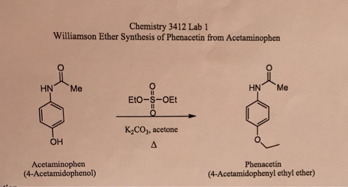 Solved Chemistry 3412 Lab 1 Williamson Ether Synthesis of | Chegg.com