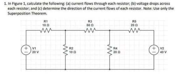Solved 1. In Figure 1, calculate the following: (a) current | Chegg.com