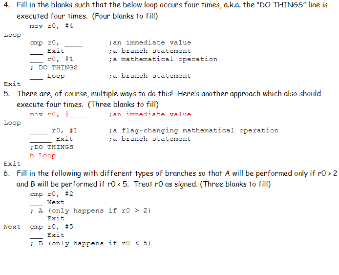 Solved 4. Fill in the blanks such that the below loop occurs | Chegg.com