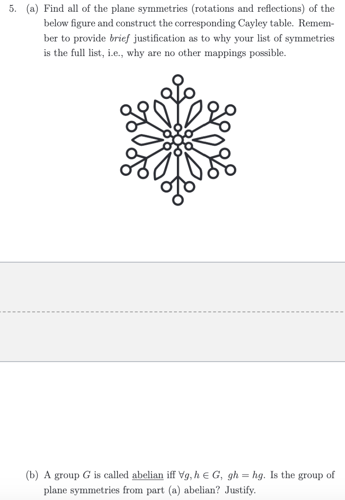 Solved (a) ﻿Find all of the plane symmetries (rotations and | Chegg.com