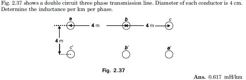 Solved Fig. 2.37 shows a double circuit three phase | Chegg.com