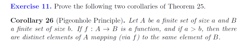 Solved Exercise 11. Prove the following two corollaries of | Chegg.com