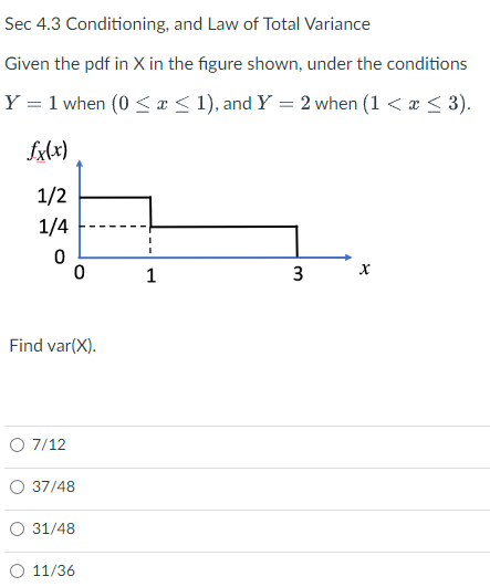 Solved Sec 4.3 Conditioning, and Law of Total Variance Given | Chegg.com