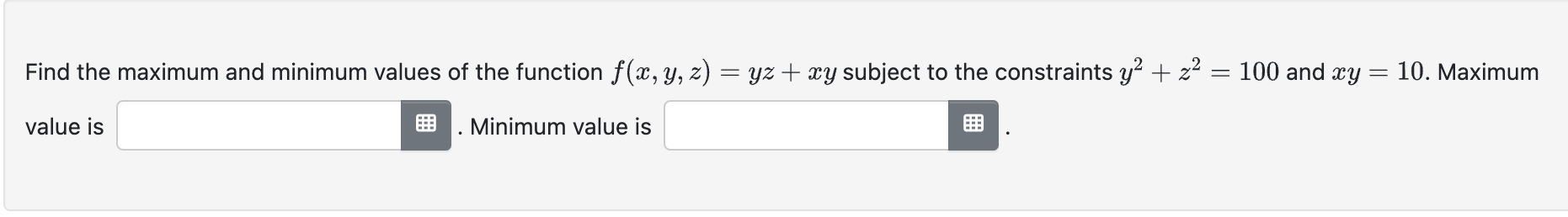 Solved Find the maximum and minimum values of the function | Chegg.com