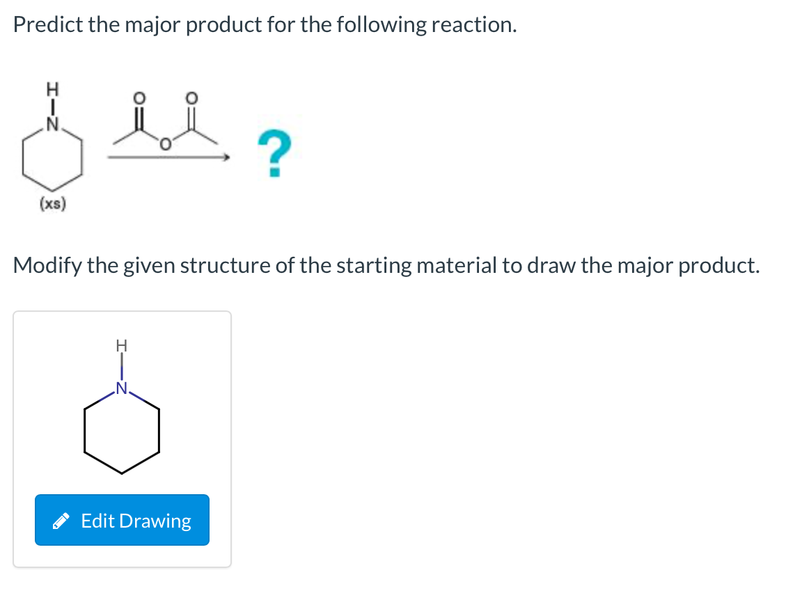 Solved Predict the major product for the following reaction. | Chegg.com