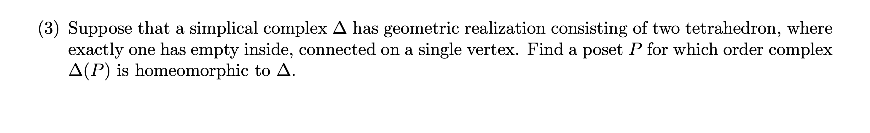 Solved 3) Suppose that a simplical complex Δ has geometric | Chegg.com