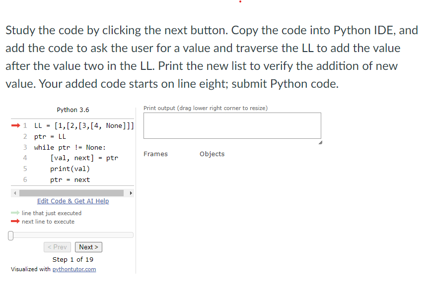 Solved Study the code by clicking the next button. Copy the | Chegg.com