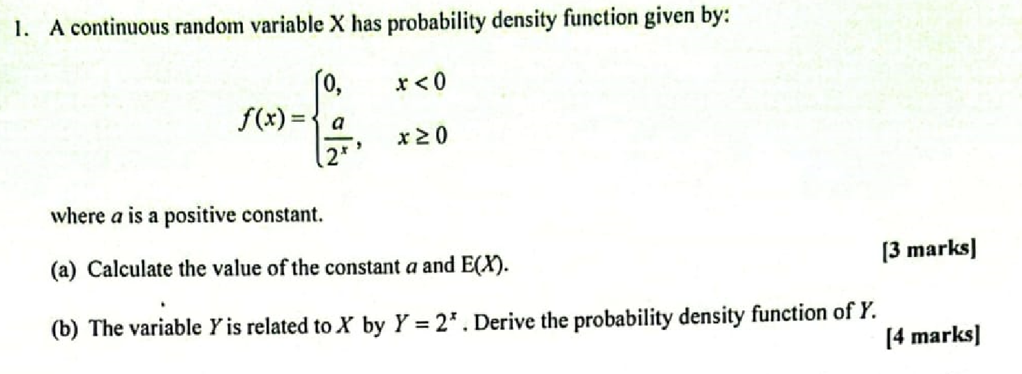 Solved A continuous random variable X has probability | Chegg.com