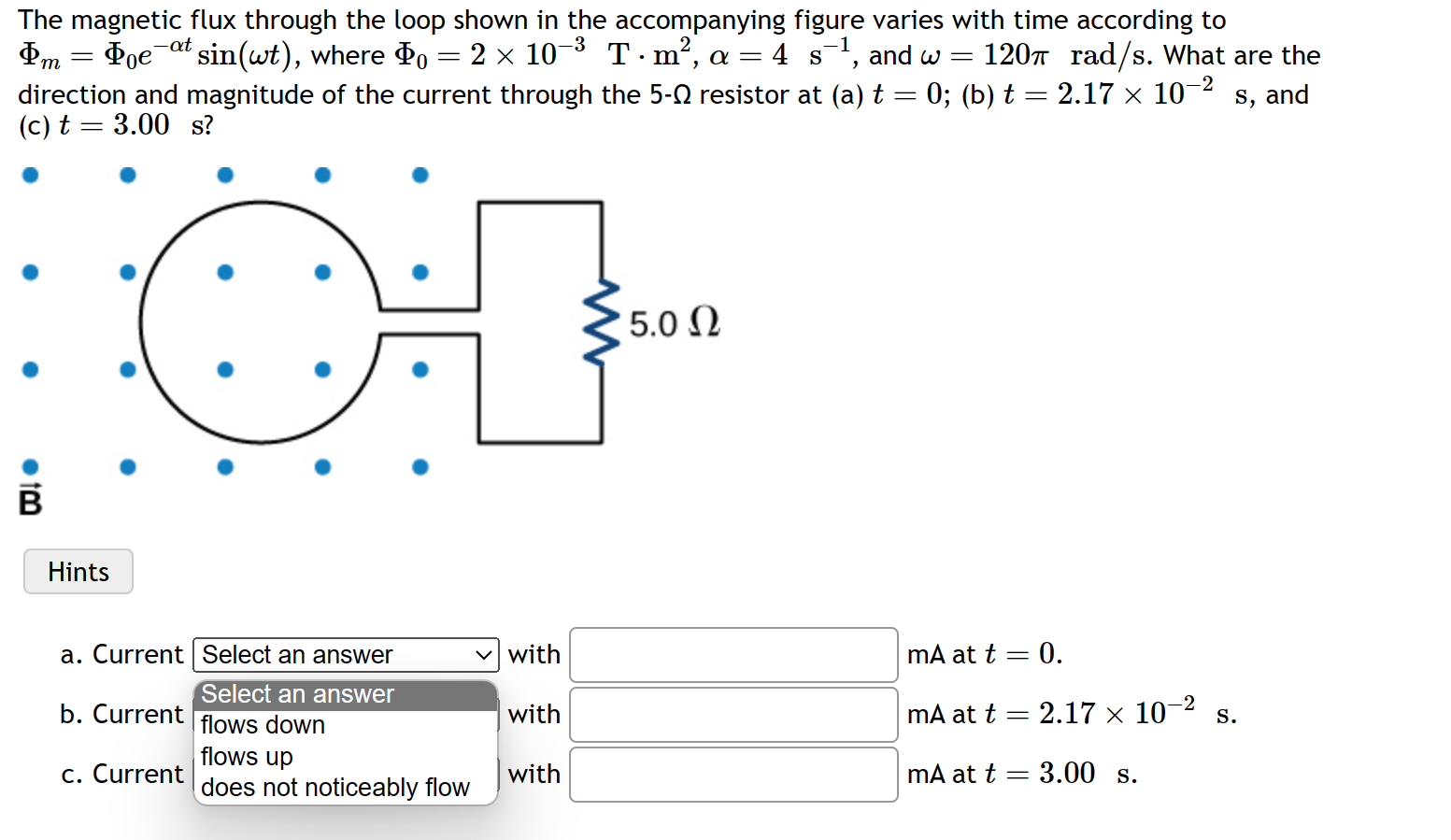Solved The magnetic flux through the loop shown in the | Chegg.com