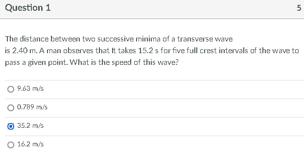 Solved Question 1 5 The distance between two successive | Chegg.com