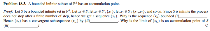 Solved Problem 18.3. A bounded infinite subset of Rd has an | Chegg.com