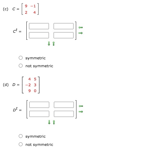 Solved Determine the transpose of each of the following | Chegg.com