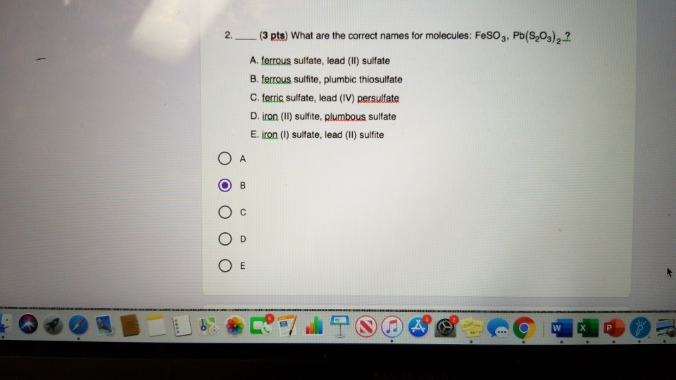 Solved (3 pts) What are the correct names for molecules: | Chegg.com