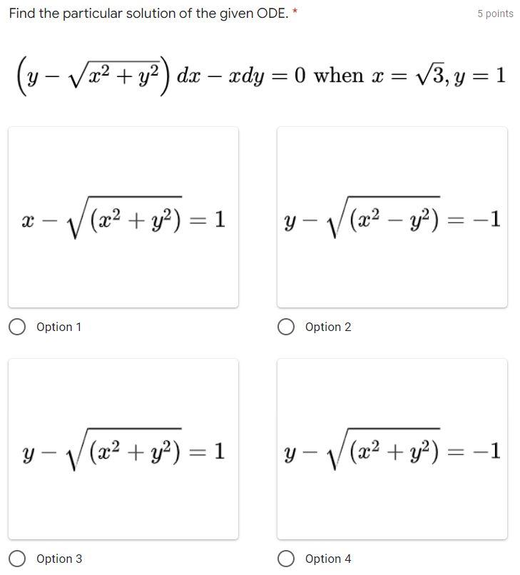 Solved Find the particular solution of the given ODE. * (y − | Chegg.com