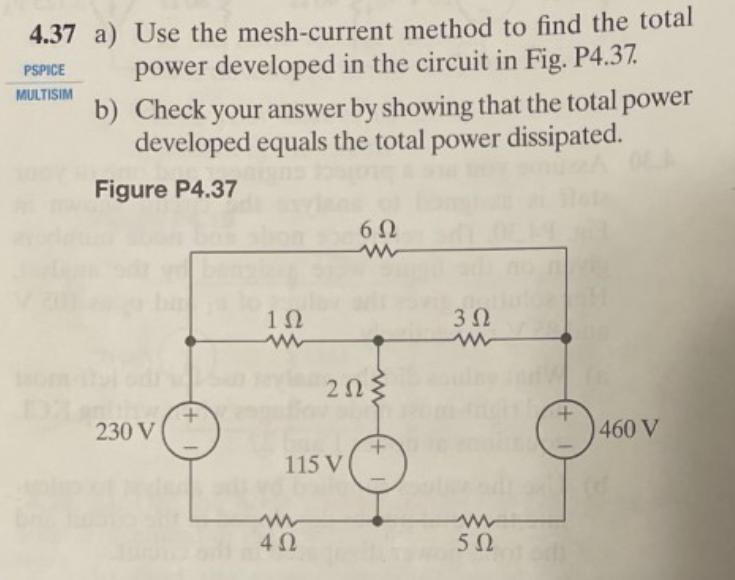 Solved a) Use the mesh-current method to find the total | Chegg.com
