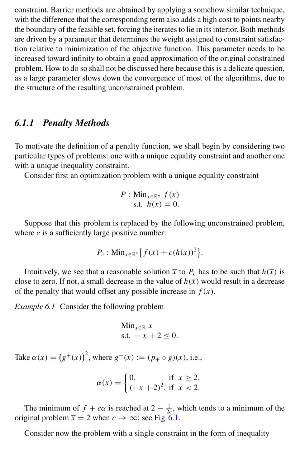 constraint. Barrier methods are obtained by applying | Chegg.com