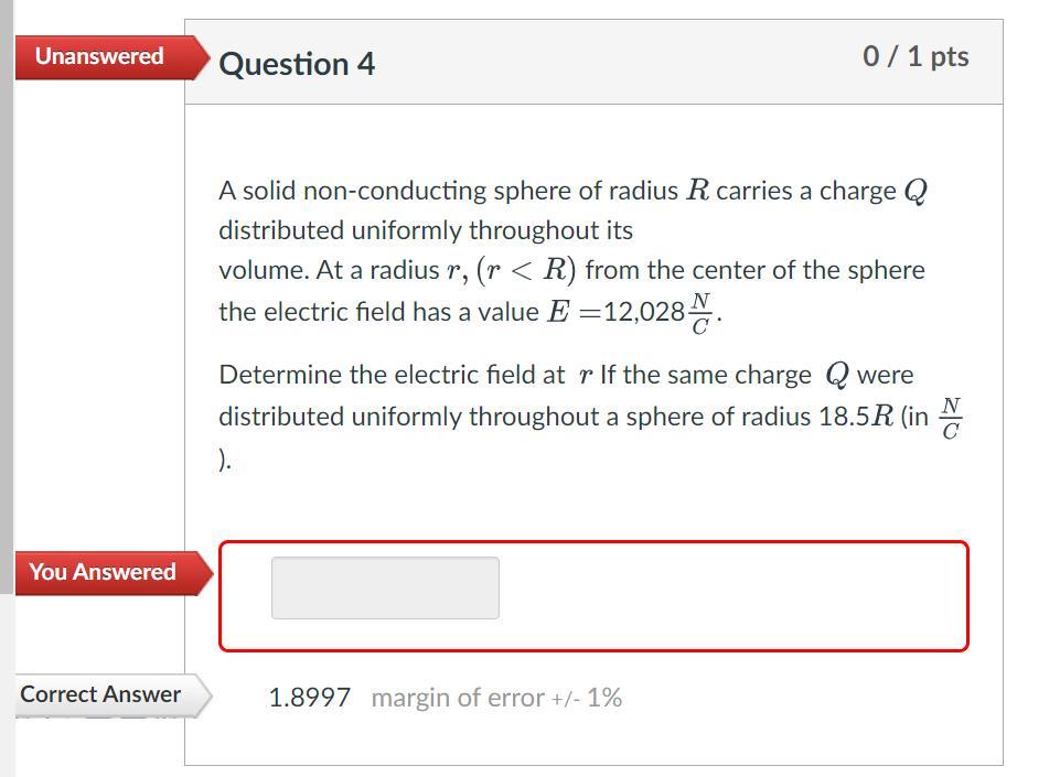 Solved A solid non-conducting sphere of radius R carries a | Chegg.com
