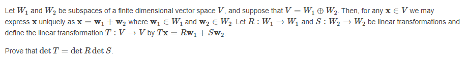 Solved Let W and W, be subspaces of a finite dimensional | Chegg.com
