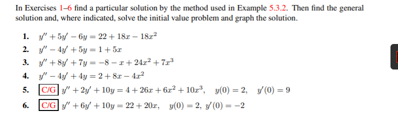 Solved In Exercises 1-6 find a particular solution by the | Chegg.com