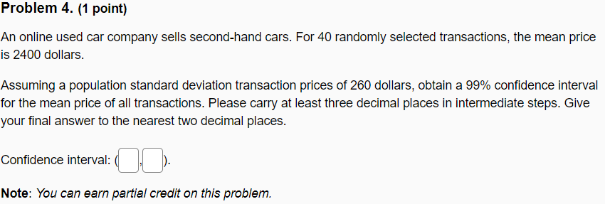 Solved An online used car company sells second-hand cars. | Chegg.com