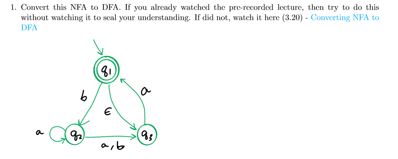 Solved Convert this NFA (non-deterministic finite automaton) | Chegg.com Solved Convert this NFA (non-deterministic finite automaton) | Chegg.com
