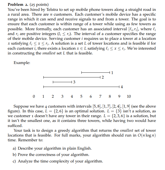Solved Problem 2. (25 points) You've been hired by Telstra | Chegg.com
