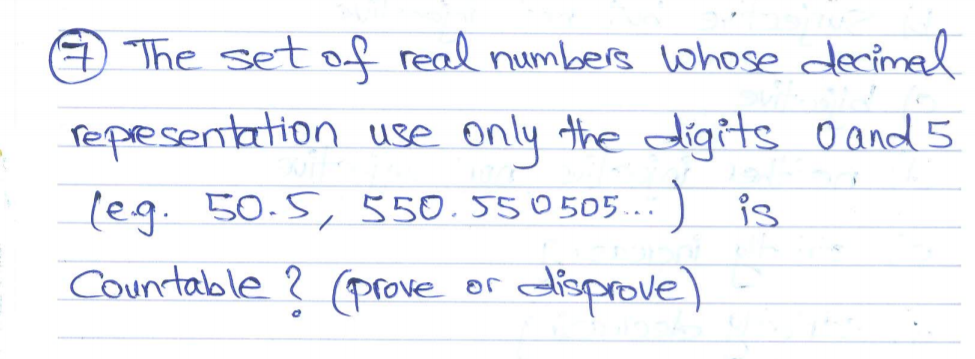 Solved © The set of real numbers whose decimal | Chegg.com