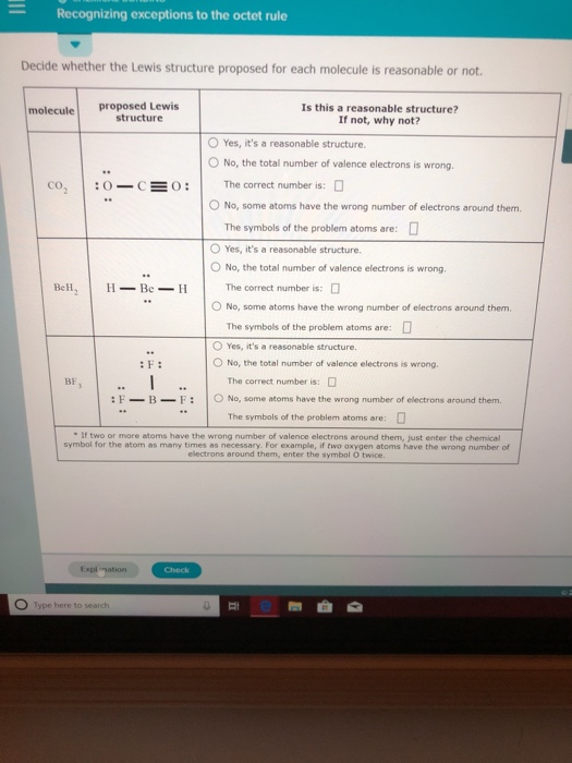 Solved -Recognizing exceptions to the octet rule Decide | Chegg.com