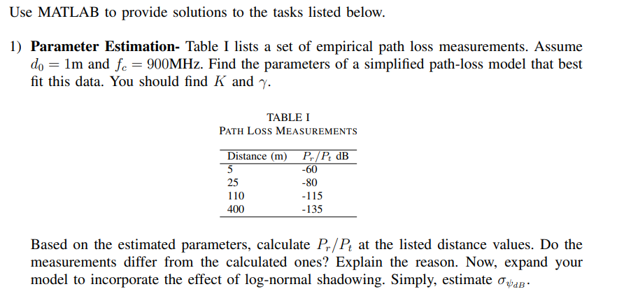 Solved Use MATLAB to provide solutions to the tasks listed | Chegg.com
