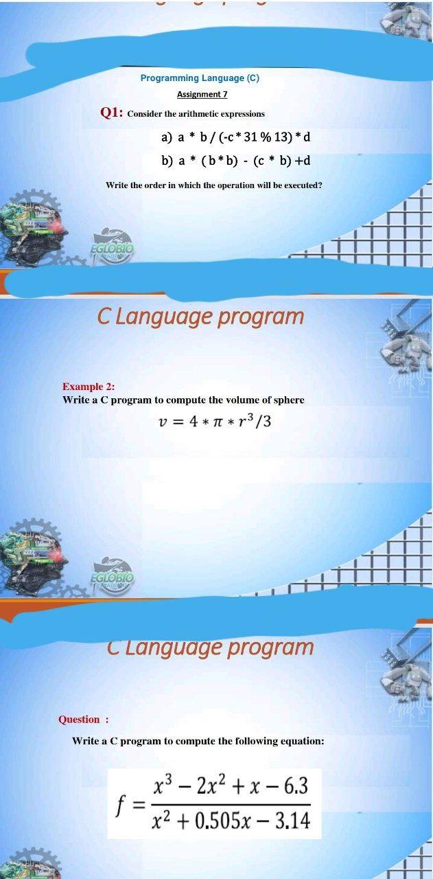 Solved Programming Language C Assignment 7 Q1 Consider 