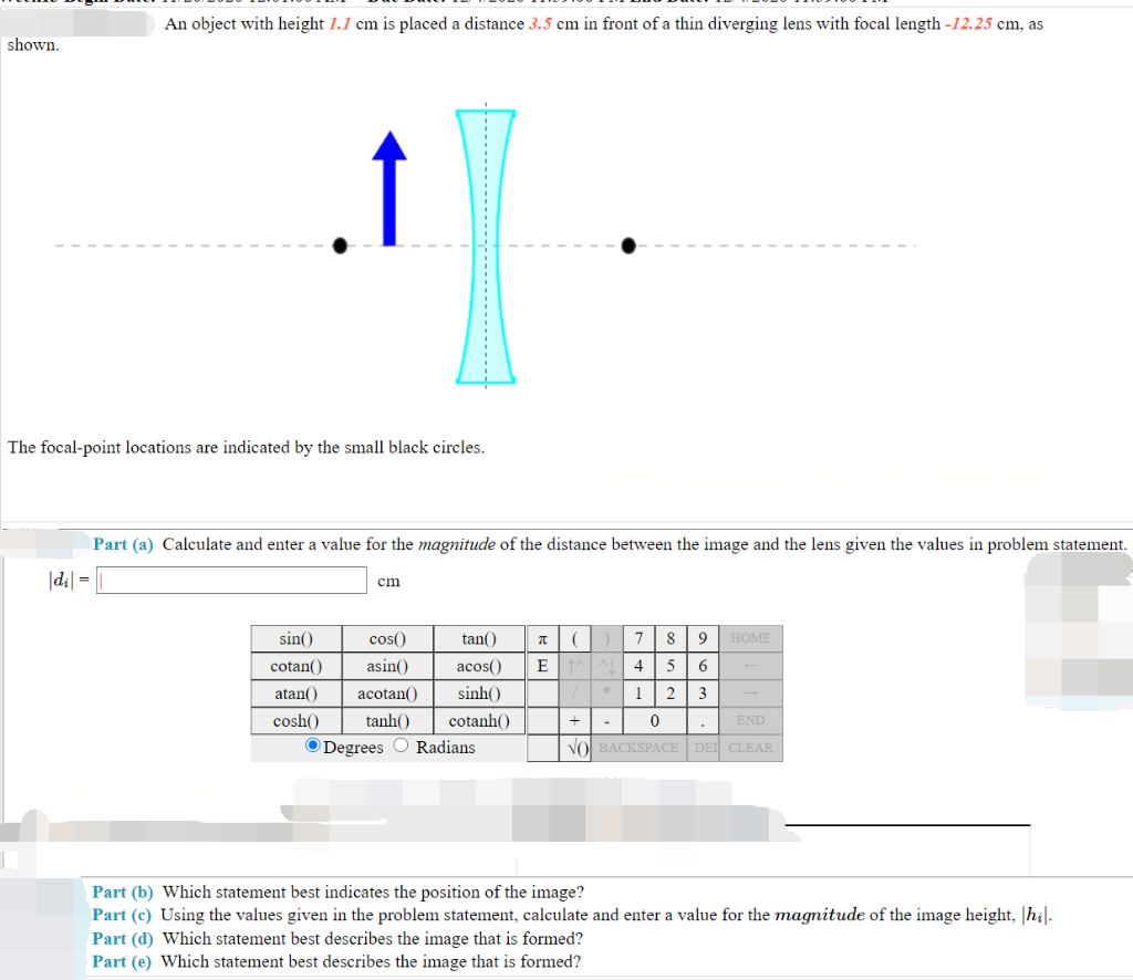Solved An object with height 1.1 cm is placed a distance 3.5 | Chegg.com