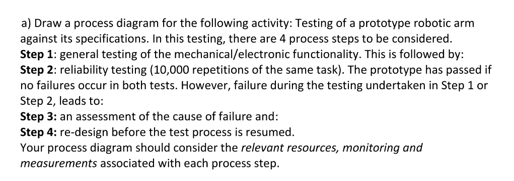 a) Draw a process diagram for the following activity: | Chegg.com