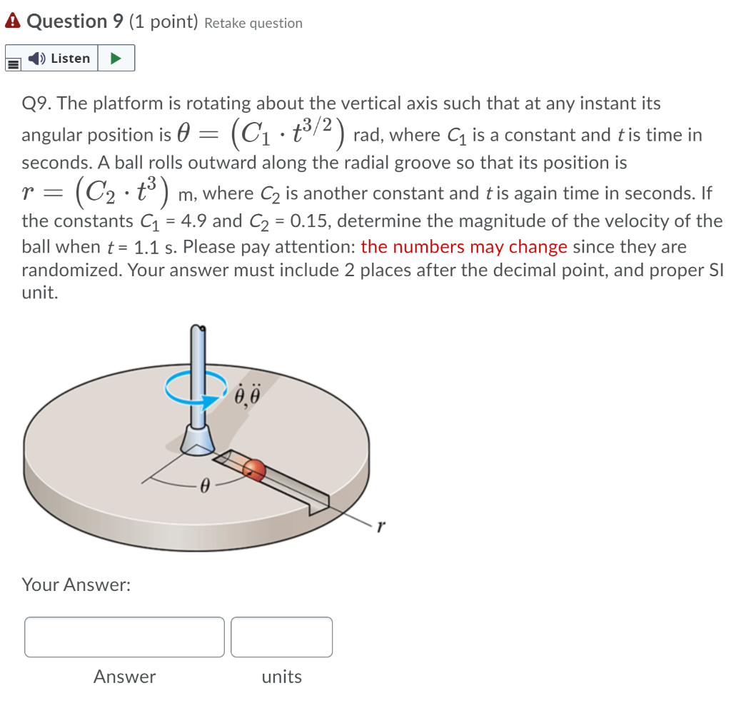 Solved A Question 9 (1 point) Retake question Listen = r = | Chegg.com