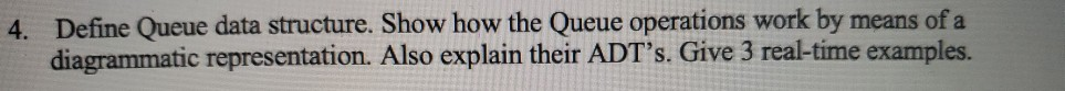 Solved Define Queue data structure. Show how the Queue | Chegg.com