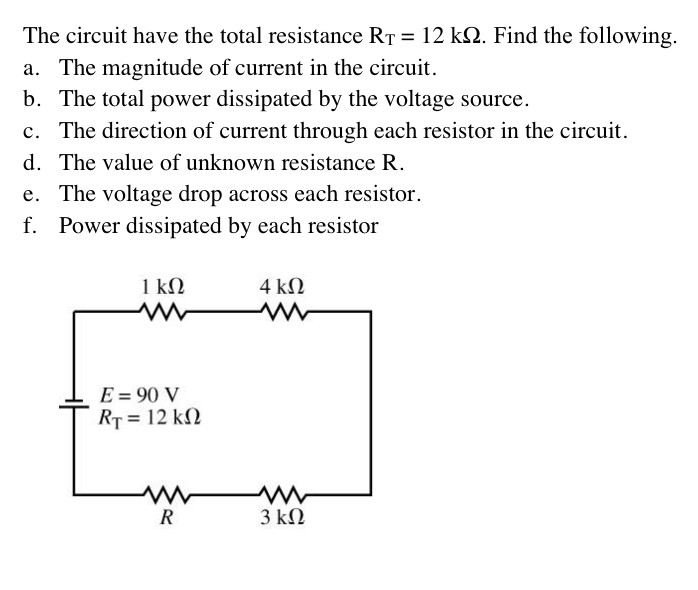 Solved The circuit have the total resistance RT=12kΩ. Find | Chegg.com