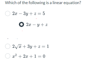 Solved Which of the following is a linear equation? | Chegg.com