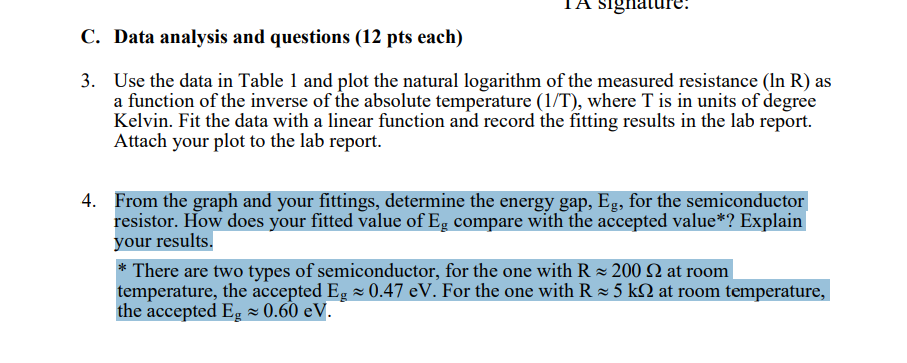 Solved Sig! C. Data analysis and questions (12 pts each) 3. | Chegg.com