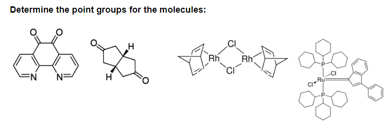 Solved Determine the point groups for the molecules: | Chegg.com