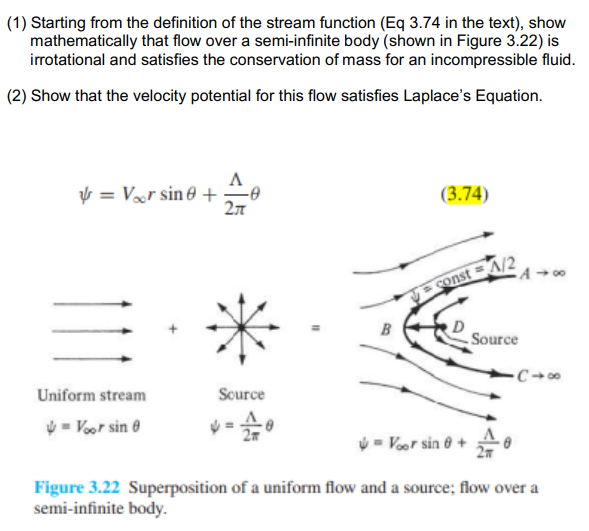Solved (1) Starting from the definition of the stream | Chegg.com