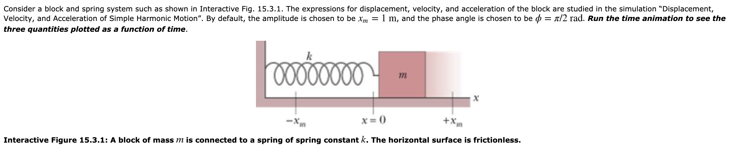 Solved Consider a block and spring system such as shown in | Chegg.com