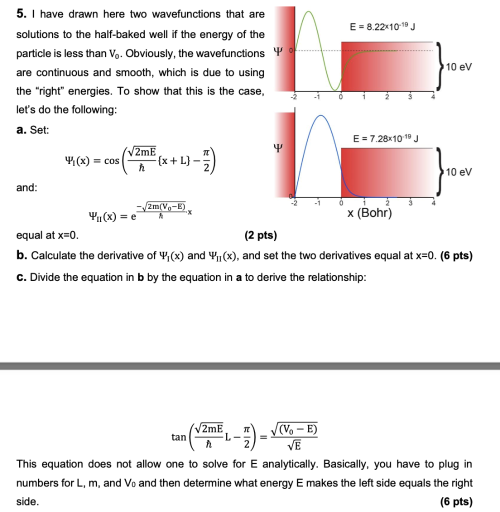 Solved 5. I have drawn here two wavefunctions that are E = | Chegg.com