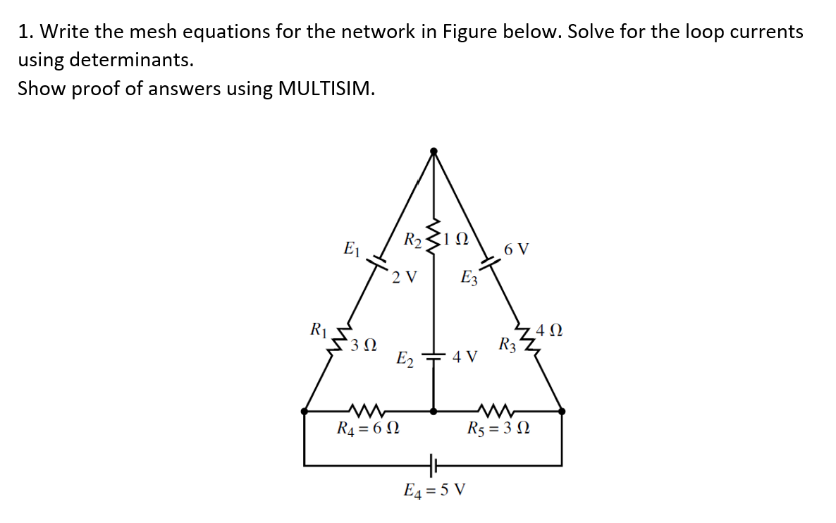 Solved 1. Write the mesh equations for the network in Figure | Chegg.com