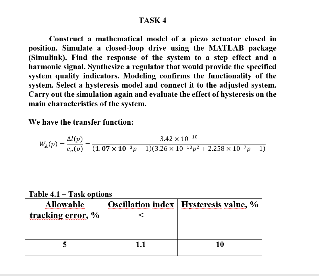 Solved Construct a mathematical model of a piezo actuator | Chegg.com